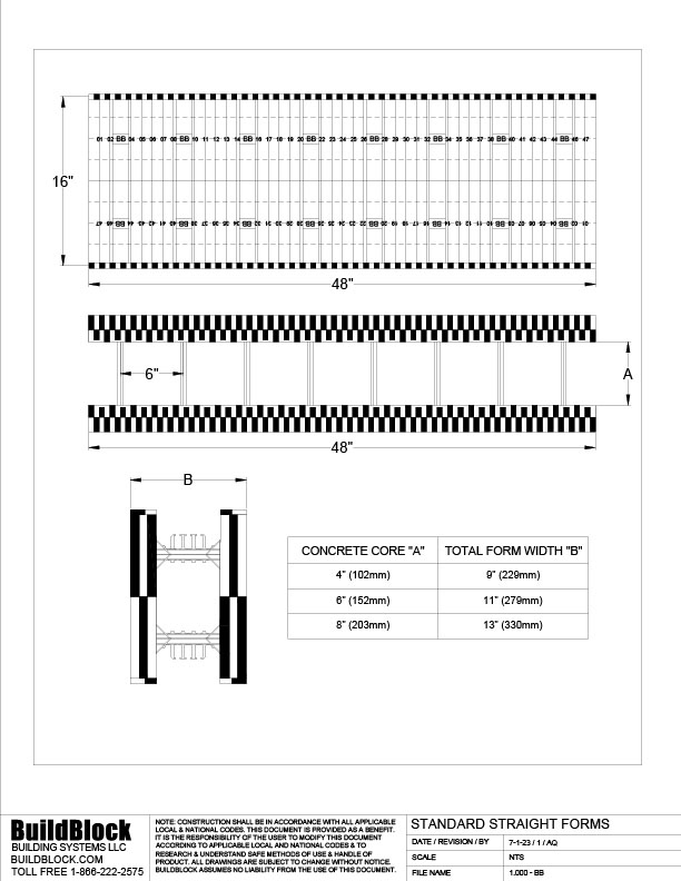 1.000 - BB Standard Straight Blocks (DWG) - BuildBlock Insulating ...