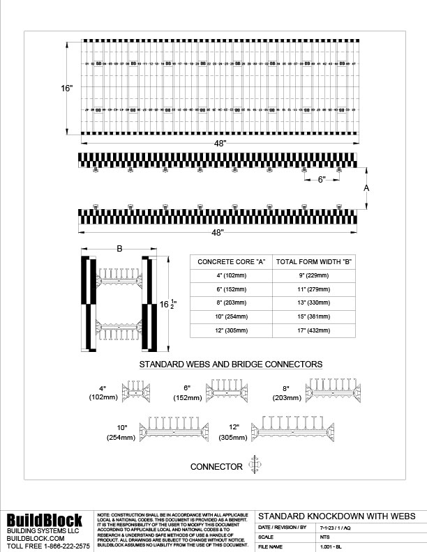 1.001 - BL Standard Knockdown with webs (PDF) - BuildBlock Insulating ...