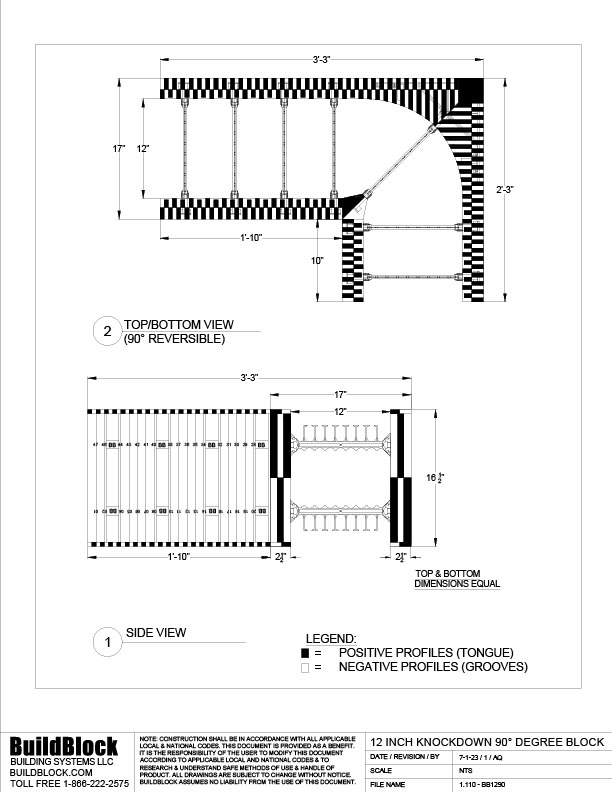 1.113 - BL1290 12 Inch Knockdown 90 Degree Block (DWG) - BuildBlock ...