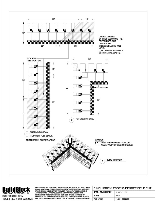 1.301 - BBBL600 6 inch BrickLedge 90 Degree Field Cut (DWG ...
