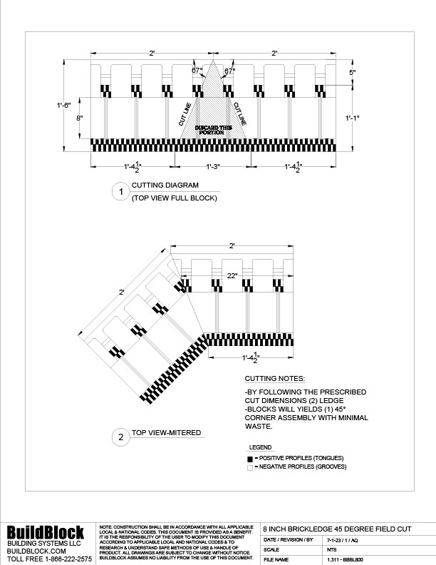 1.311 - BBBL800 8 inch BrickLedge 45 Degree Field Cut (PDF ...