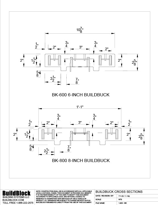 1.603 - BK BuildBuck Cross Sections (PDF) - BuildBlock Insulating ...