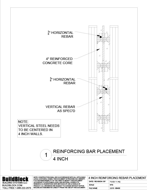 2.019 - BB400 4 inch Reinforcing Bar Placement (PDF) - BuildBlock ...