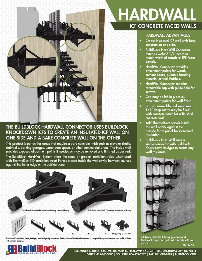 BuildBlock Hardwall Insulated Bare Concrete ICF