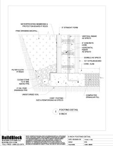 3.008 - BB800 8 inch Footing Detail (DWG) - BuildBlock Insulating ...
