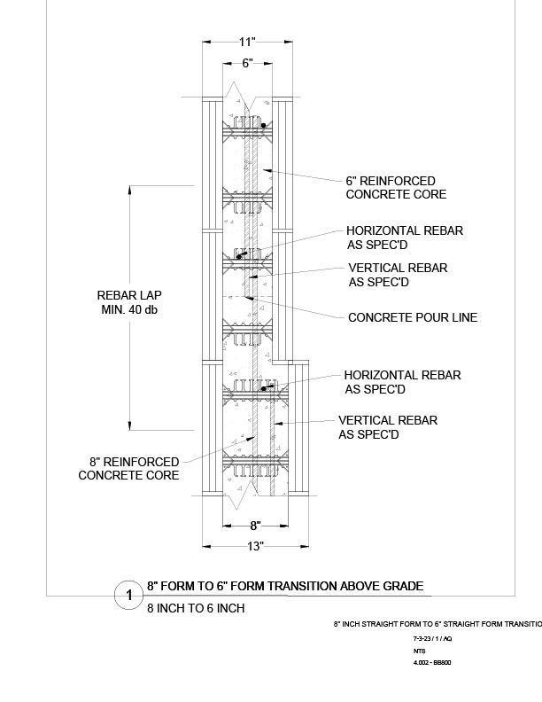 4.002 - BB800 8 inch to 6 inch Transition Above Grade (DWG)