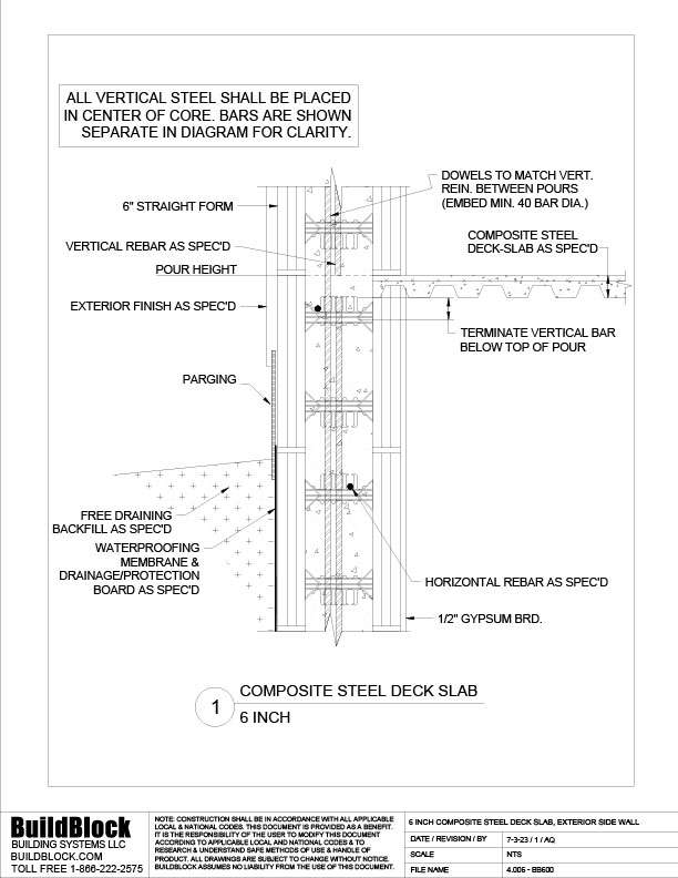 4.006 - BB600 6 inch Composite Steel Deck Slab, Exterior Side Wall (PDF ...