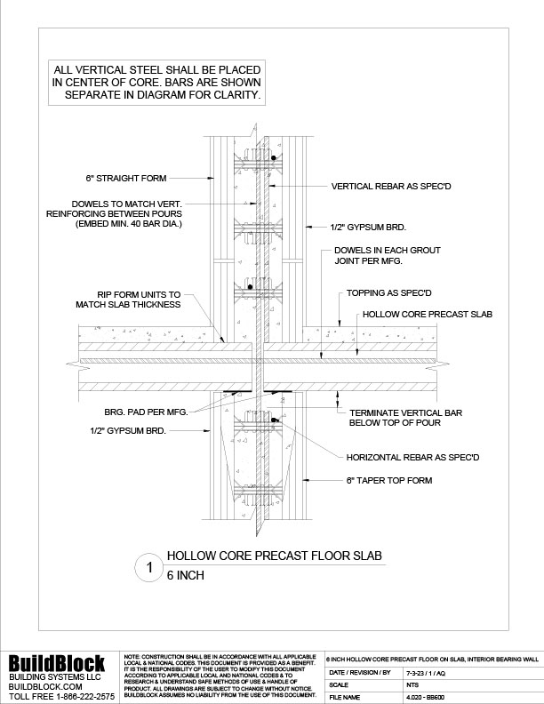 Hollow Core Precast Drawings