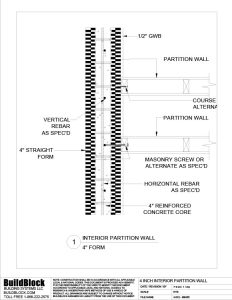 4.023 - BB400 4 inch Interior Partition Wall (DWG) - BuildBlock ...