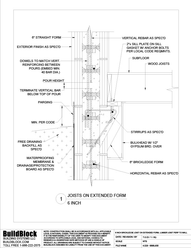 4.028 - BBBL600 6 inch Joists on Extended Form, Lumber Joist Perp to ...
