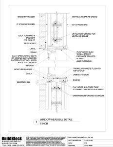5.019 - BB600 6 inch Window Head Sill, Wood Buck Masonry Veener Ext ...