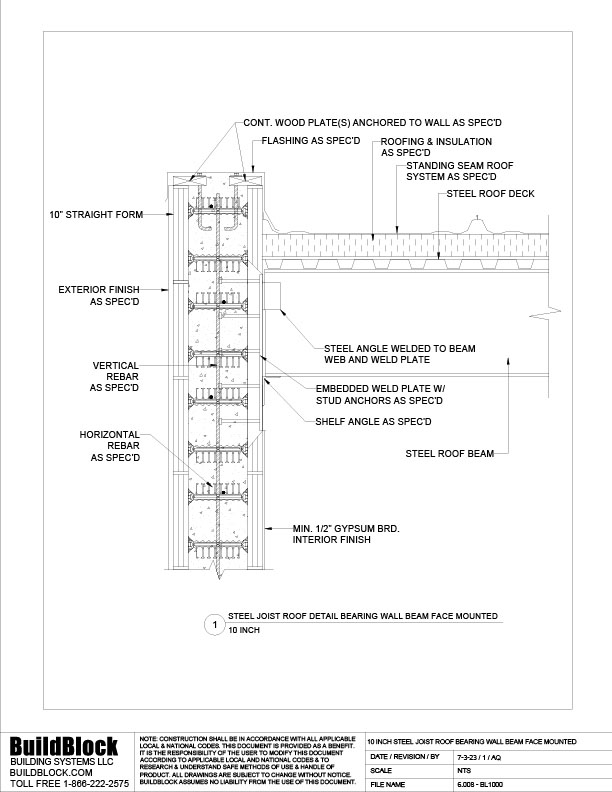 6.008 - BB1000 10 inch Steel Beam Roof, Bearing Wall Beam Face Mounted ...