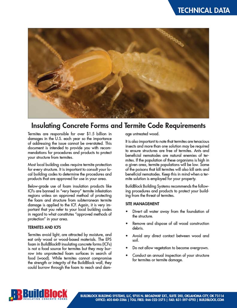 BuildBlock Insulating Concrete Forms and Termite Code Requirements ...