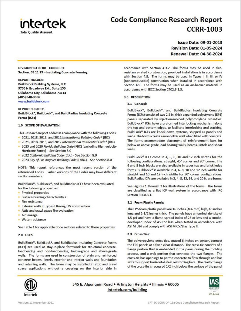 ICFs for Code Officials